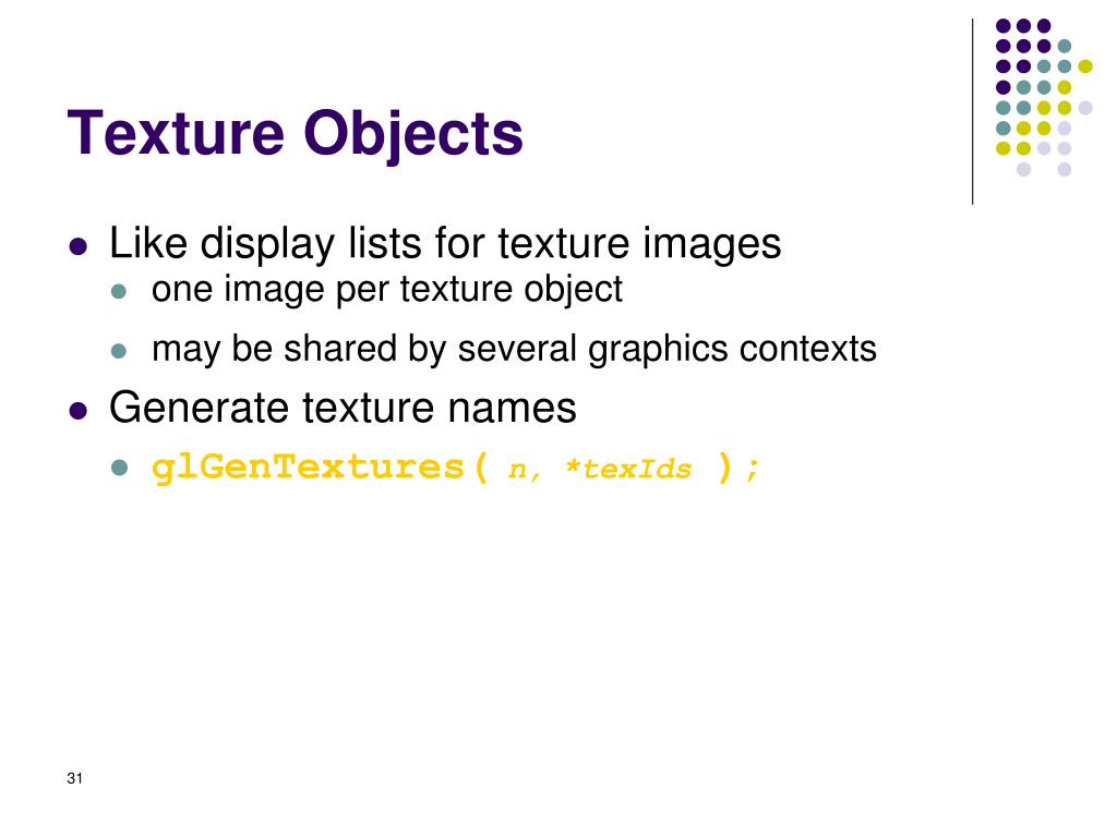 Ppt Texture Mapping Introduction And Basic Opengl Functionality Powerpoint Presentation Id