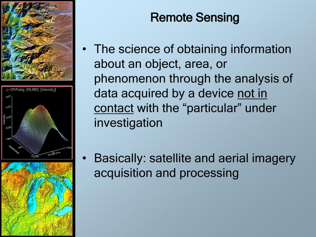 PPT - Technology Assessment Project POEC 6381 Fall 2001 Remote Sensing ...