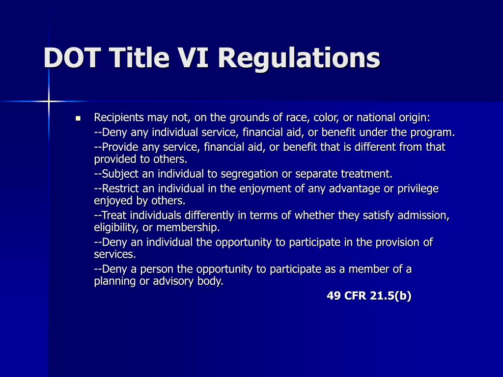 PPT - Title VI of the Civil Rights Act of 1964 Principles Policies ...