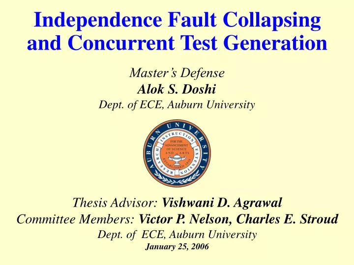Ppt Independence Fault Collapsing And Concurrent Test Generation Powerpoint Presentation Id