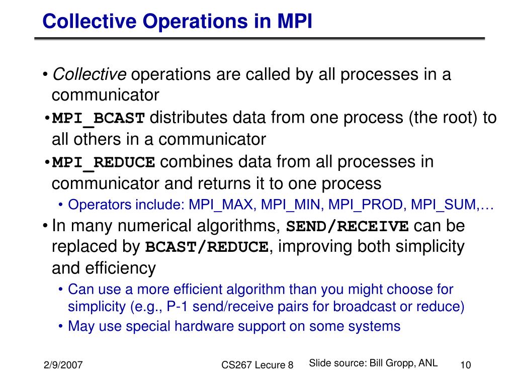 Ppt Cs 267 Distributed Memory Programming Mpi And Tree Based Algorithms Powerpoint