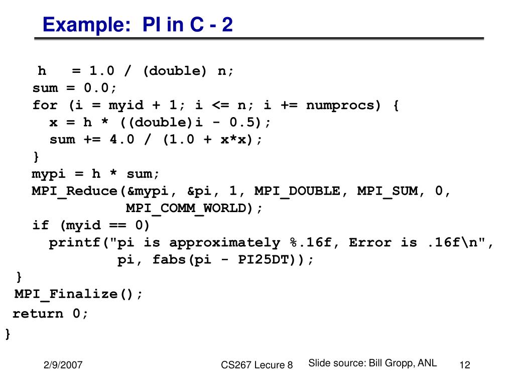 Ppt Cs 267 Distributed Memory Programming Mpi And Tree Based Algorithms Powerpoint