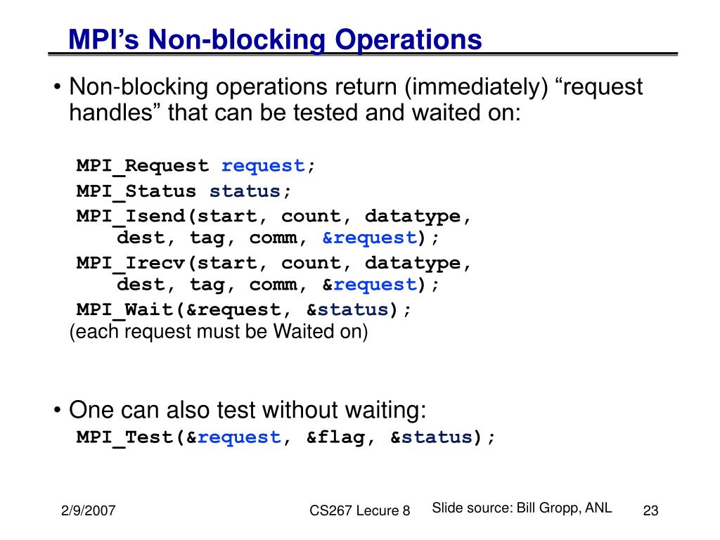 Ppt Cs 267 Distributed Memory Programming Mpi And Tree Based Algorithms Powerpoint