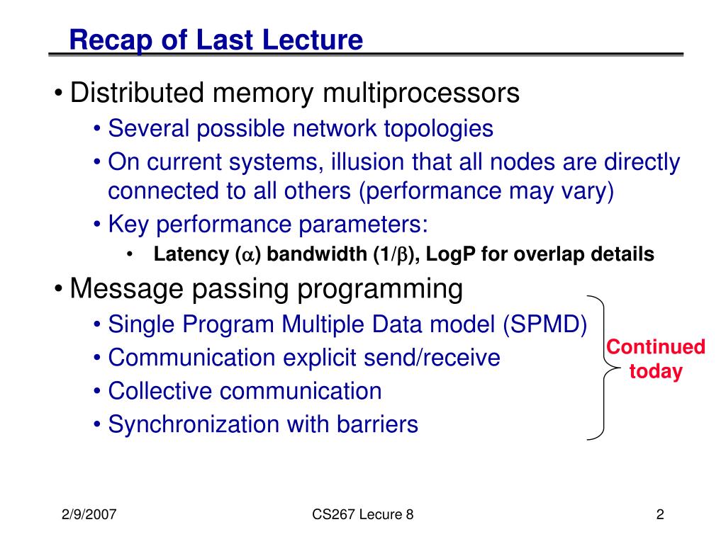 Ppt Cs 267 Distributed Memory Programming Mpi And Tree Based Algorithms Powerpoint