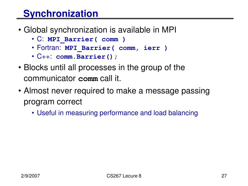 Ppt Cs 267 Distributed Memory Programming Mpi And Tree Based Algorithms Powerpoint