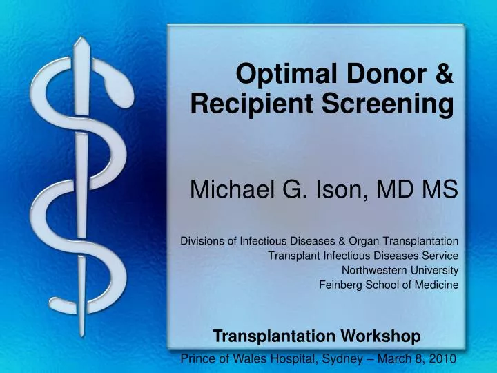 PPT - Optimal Donor & Recipient Screening PowerPoint Presentation, free ...