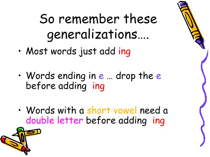 PPT - Adding ing to verbs PowerPoint Presentation - ID:812395