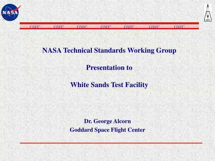 PPT - NASA Technical Standards Working Group Presentation to White ...