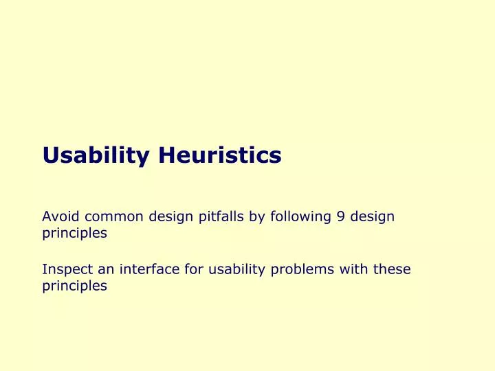 PPT - Usability Heuristics PowerPoint Presentation, free download - ID ...
