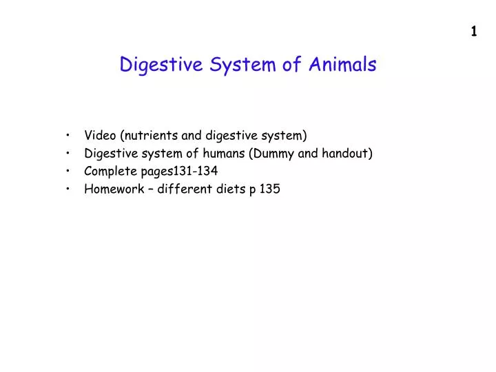 PPT - Digestive System of Animals PowerPoint Presentation, free ...