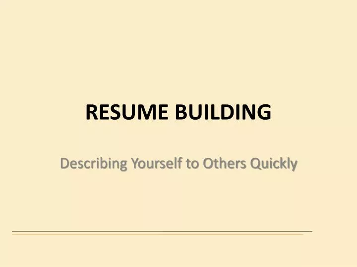 PPT - RESUME BUILDING PowerPoint Presentation, free download - ID:818532