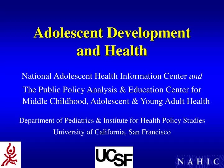 PPT - Adolescent Development and Health PowerPoint Presentation, free ...