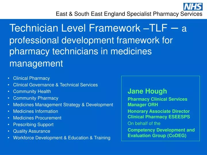 PPT - Technician Level Framework –TLF – a professional development ...