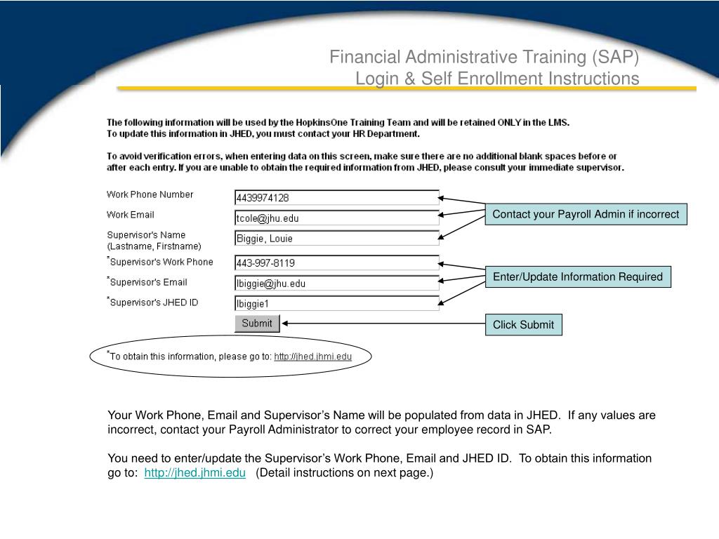PPT - Financial Administrative Training (SAP) Login & Self Enrollment ...
