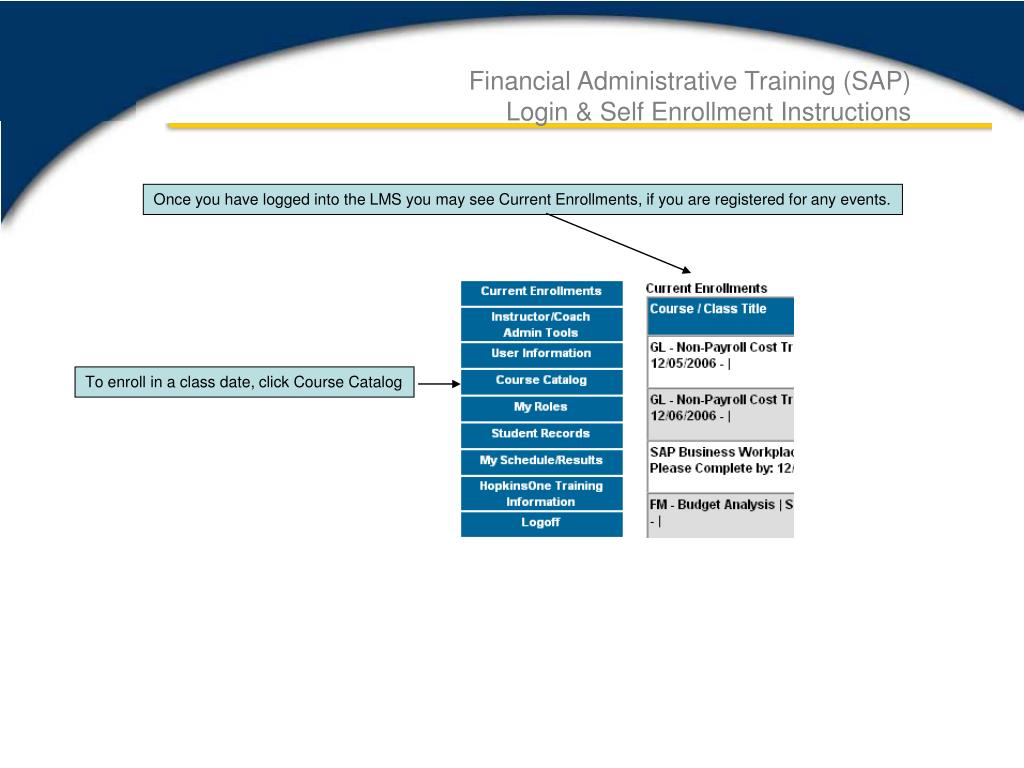 PPT - Financial Administrative Training (SAP) Login & Self Enrollment ...