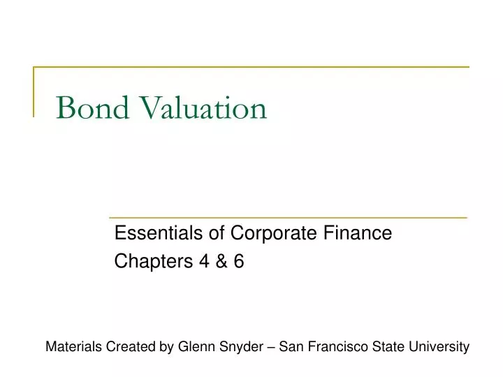 PPT - Bond Valuation PowerPoint Presentation, free download - ID:819203