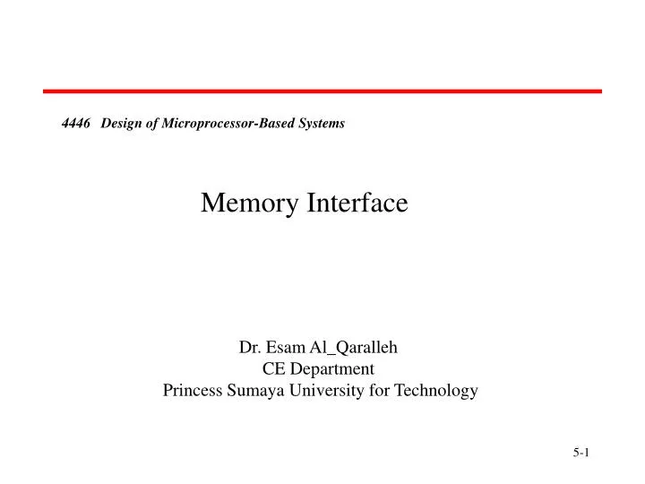 PPT - 4446 Design of Microprocessor-Based Systems PowerPoint Presentation - ID:819215