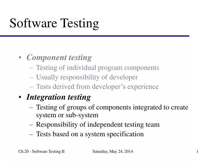 PPT - Software Testing PowerPoint Presentation, free download - ID:819556