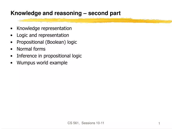 PPT - Knowledge and reasoning – second part PowerPoint Presentation ...
