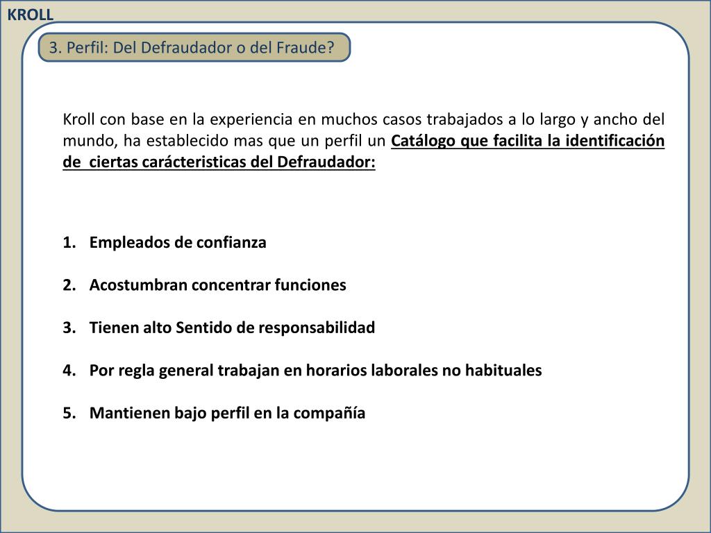 PPT - FRAUDE Y PERFIL DEL DEFRAUDADOR PowerPoint Presentation, free ...