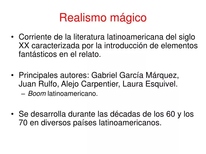 PPT - Realismo mágico PowerPoint Presentation, free download - ID:821082