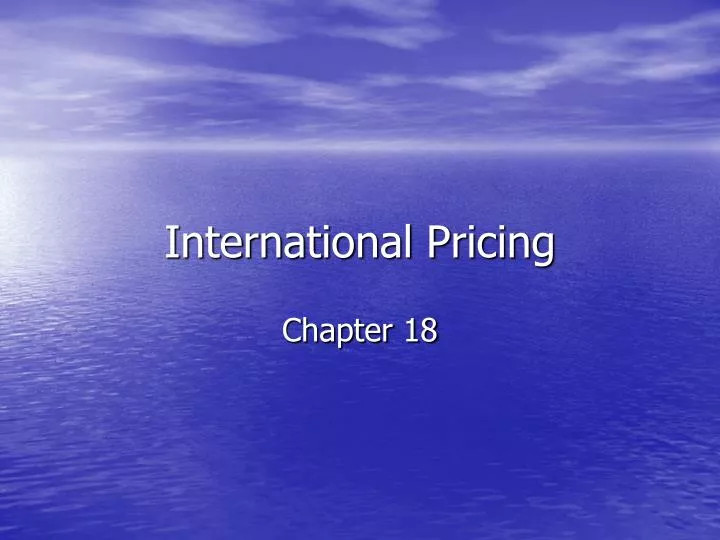 PPT - International Pricing PowerPoint Presentation, free download - ID ...
