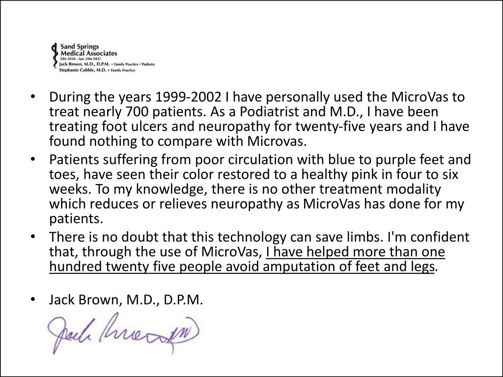 PPT - The Micro Vas Vascular Treatment System For Wound Care And Pain ...