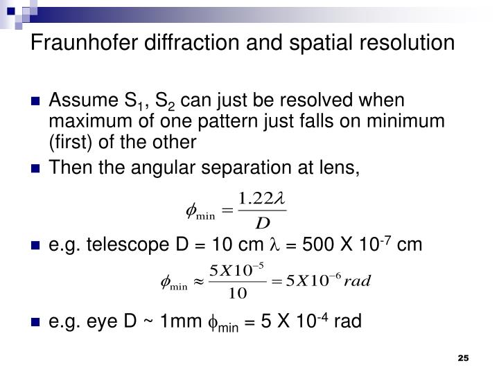 PPT - Fraunhofer Diffraction: Multiple slits & Circular aperture ...