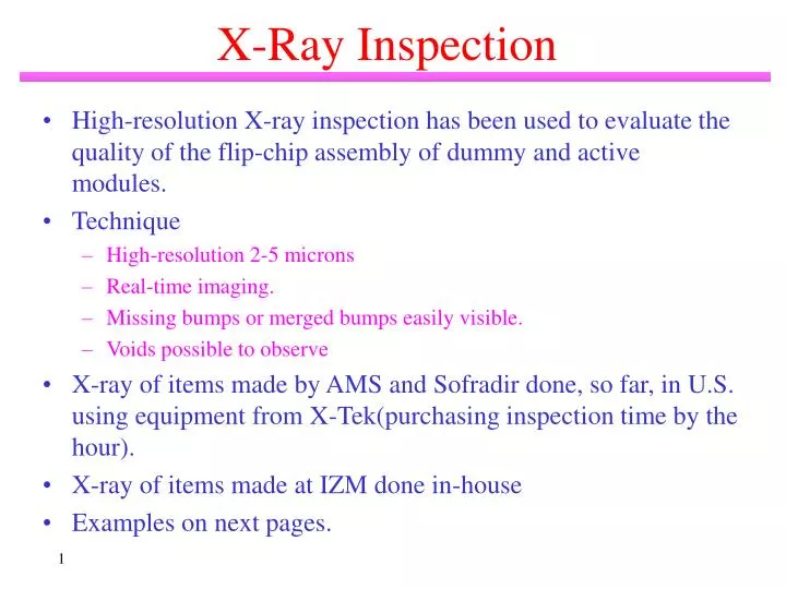 PPT - X-Ray Inspection PowerPoint Presentation, free download - ID:822984