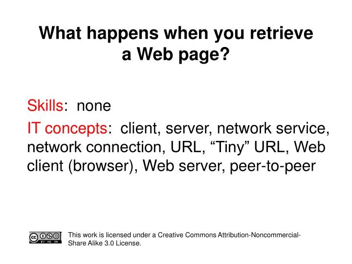 PPT - What happens when you retrieve a Web page? PowerPoint ...