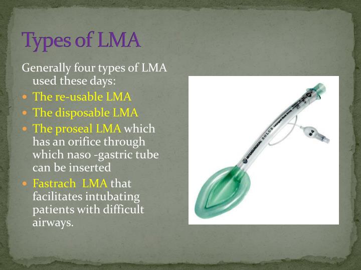 PPT - LARYNGEAL MASK AIRWAY (LMA) PowerPoint Presentation - ID:823780