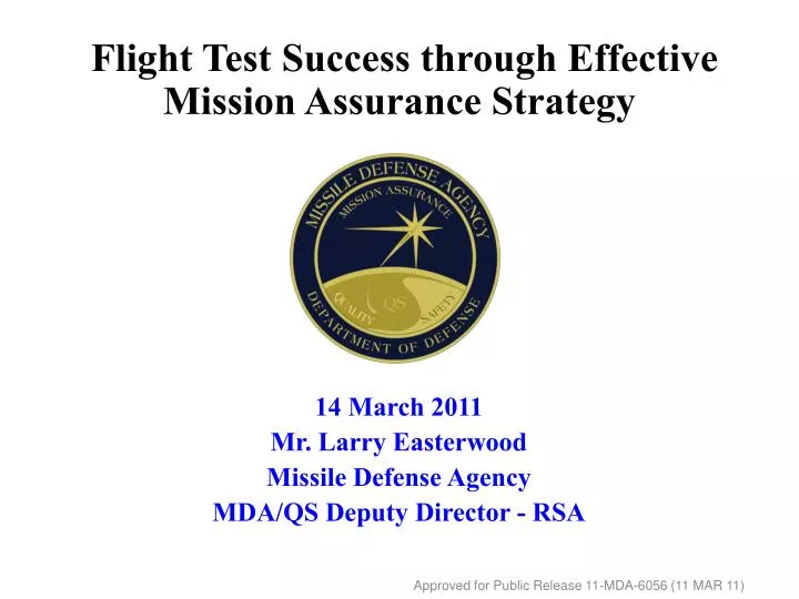 PPT - Flight Test Success through Effective Mission Assurance Strategy ...
