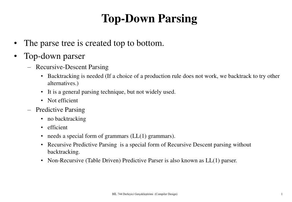 PPT - Top-Down Parsing PowerPoint Presentation, free download - ID:826197 PPT - Top-Down Parsing PowerPoint Presentation, free download - ID:826197
