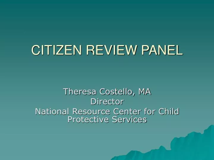 PPT - CITIZEN REVIEW PANEL PowerPoint Presentation, free download - ID ...