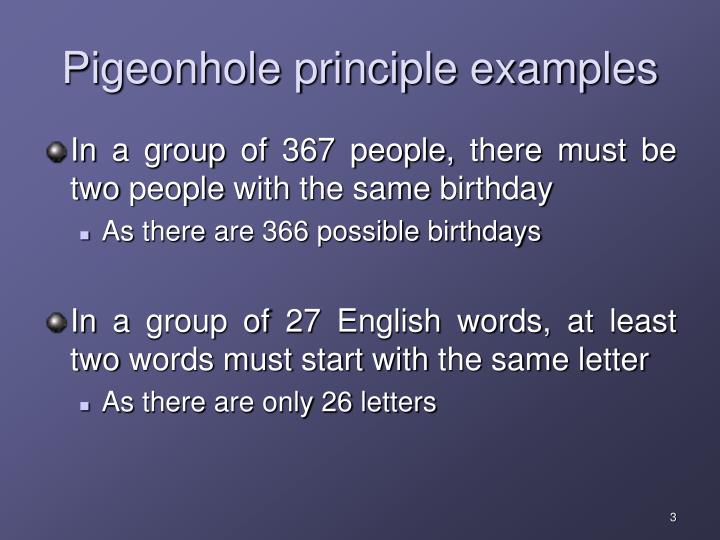 PPT - The Pigeonhole Principle PowerPoint Presentation - ID:826765