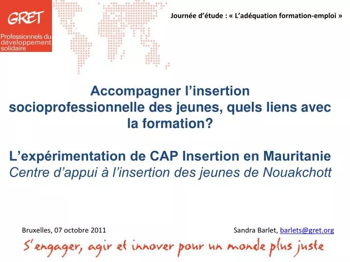 PPT - Journée d’étude : « L’adéquation formation-emploi » PowerPoint ...