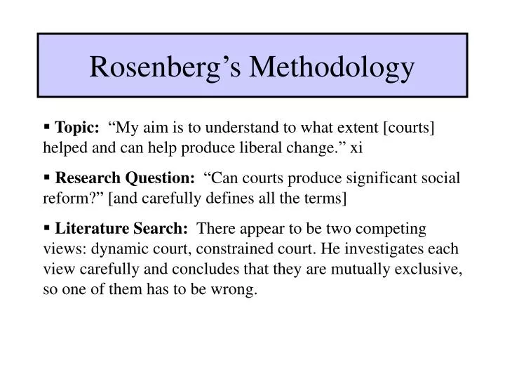 PPT - Rosenberg’s Methodology PowerPoint Presentation, free download ...