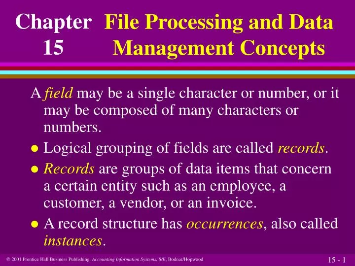 PPT - File Processing and Data Management Concepts PowerPoint ...