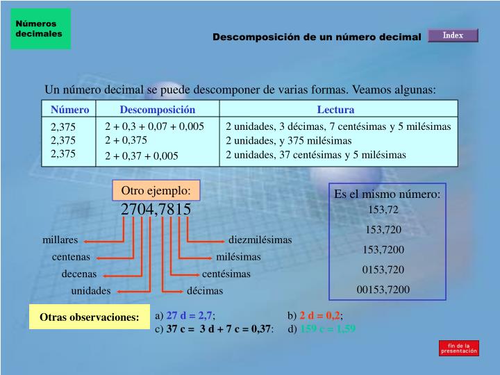 PPT - NÚMEROS DECIMALES PowerPoint Presentation - ID:827206