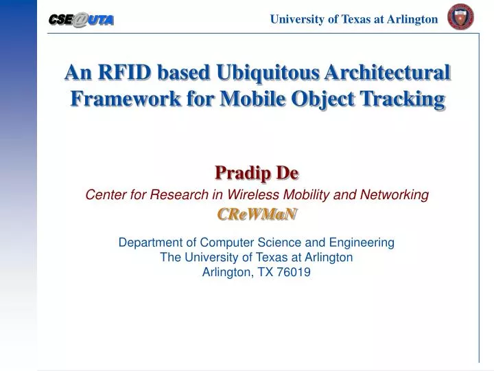 Ppt An Rfid Based Ubiquitous Architectural Framework For Mobile