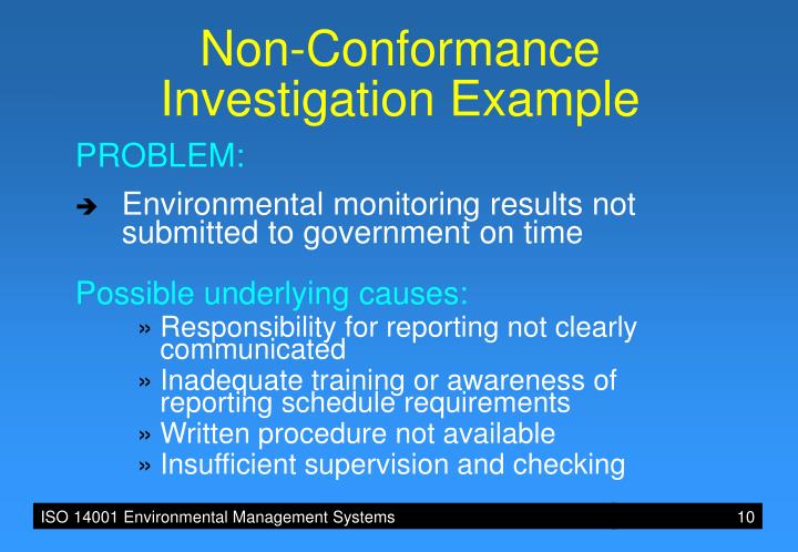 PPT - ISO 14001 4.5.2 NON-CONFORMANCE, CORRECTIVE AND PREVENTIVE ACTION ...