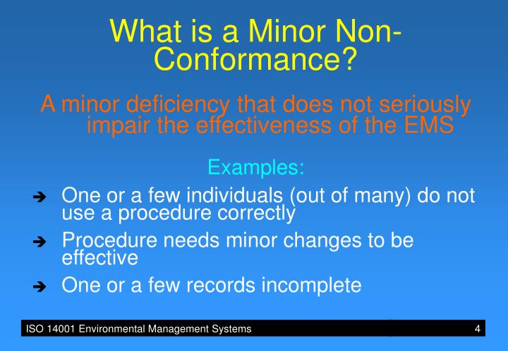 PPT - ISO 14001 4.5.2 NON-CONFORMANCE, CORRECTIVE AND PREVENTIVE ACTION ...
