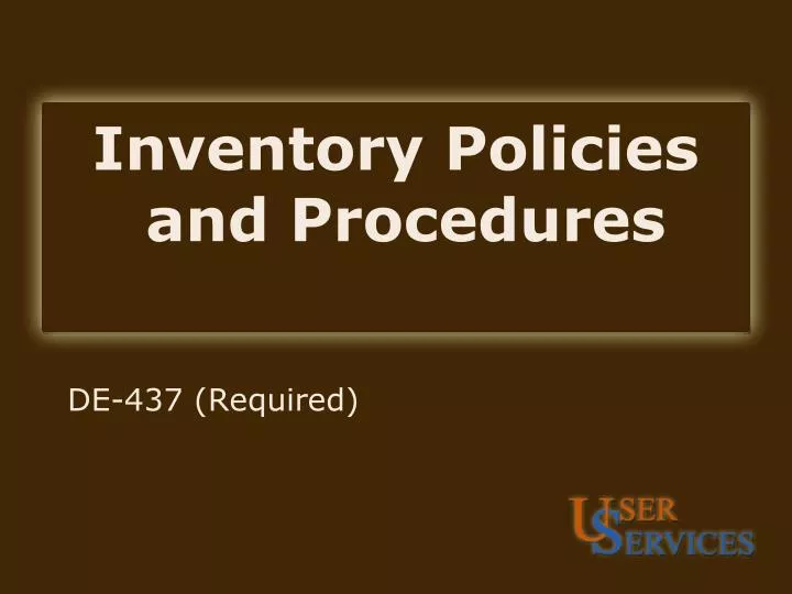 PPT - Inventory Policies and Procedures PowerPoint Presentation, free ...