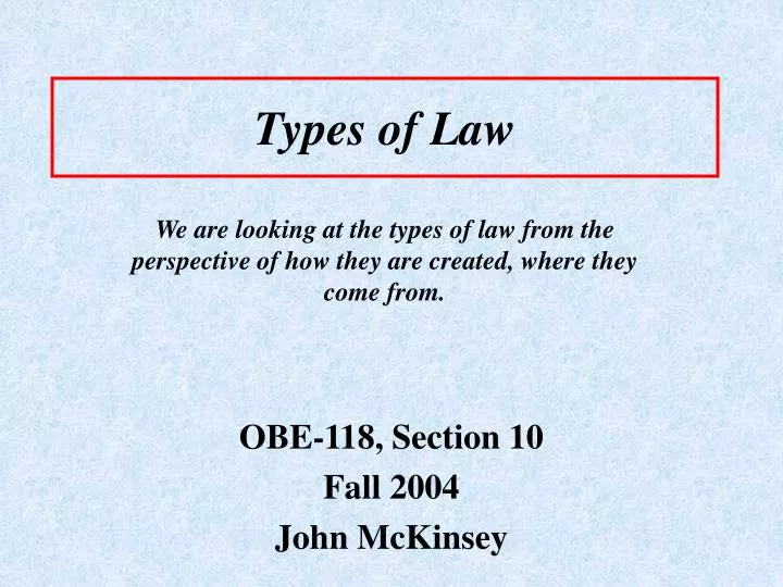 PPT - Types of Law PowerPoint Presentation, free download - ID:830693