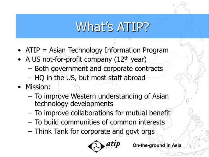 PPT - What’s ATIP? PowerPoint Presentation, free download - ID:83397