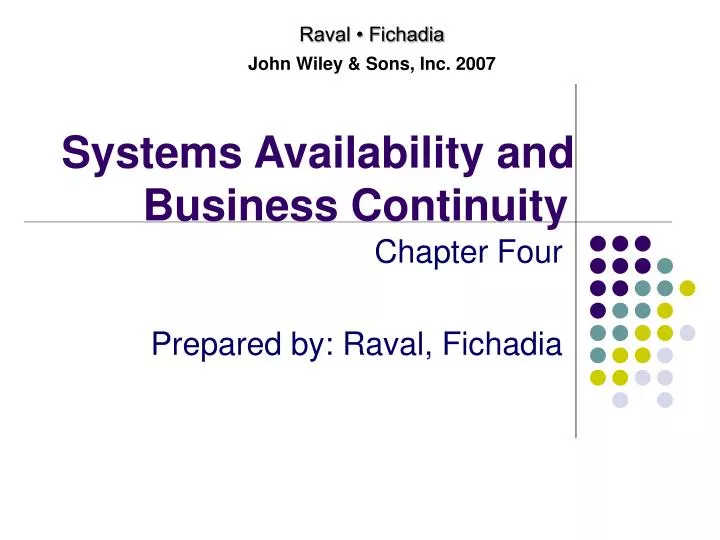 PPT - Systems Availability and Business Continuity PowerPoint ...