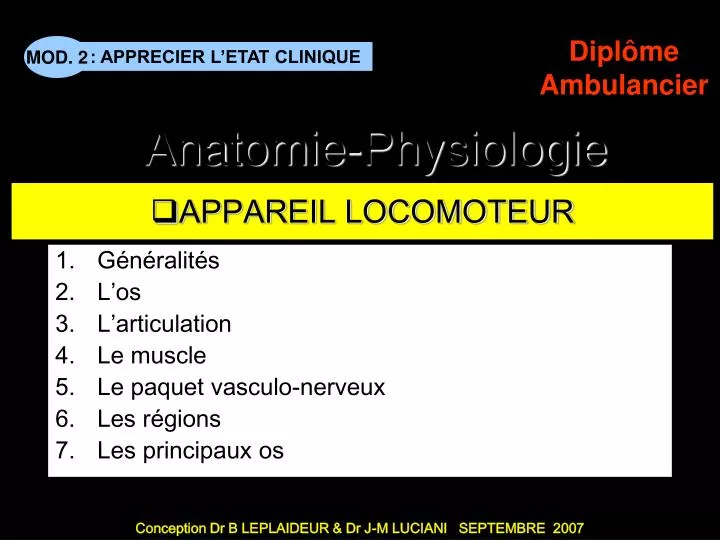 PPT - APPAREIL LOCOMOTEUR PowerPoint Presentation, free download - ID ...