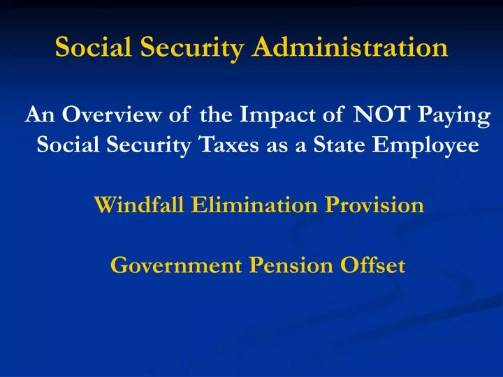 PPT - Social Security Administration PowerPoint Presentation, free ...