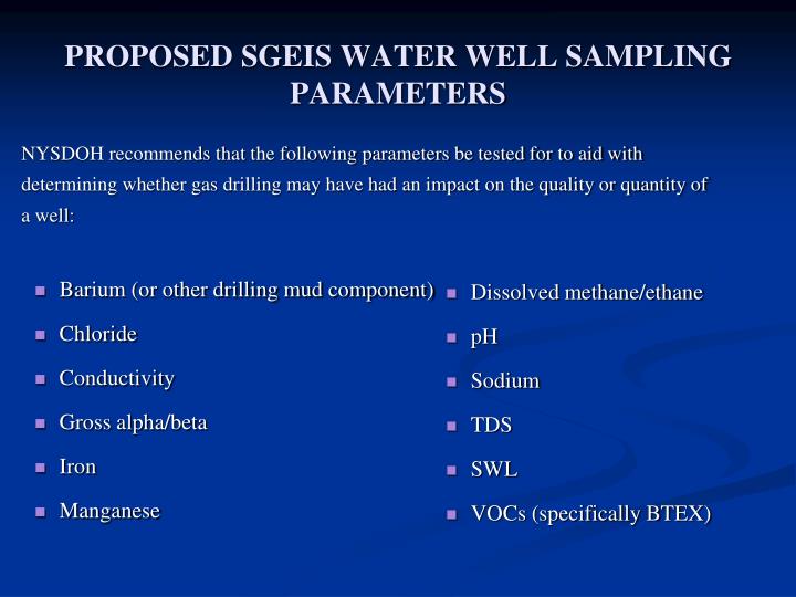 PPT - PRE-DRILL WATER SOURCE SAMPLING PowerPoint Presentation - ID:836906