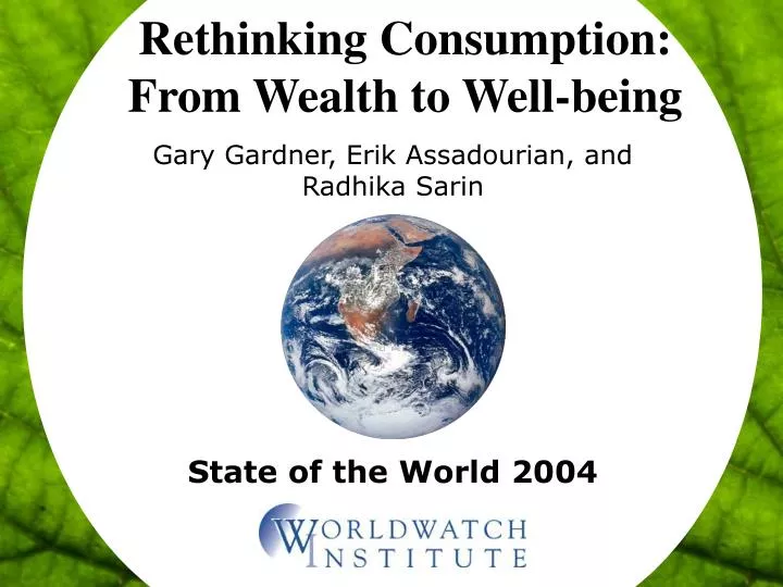 PPT - Rethinking Consumption: From Wealth to Well-being PowerPoint ...